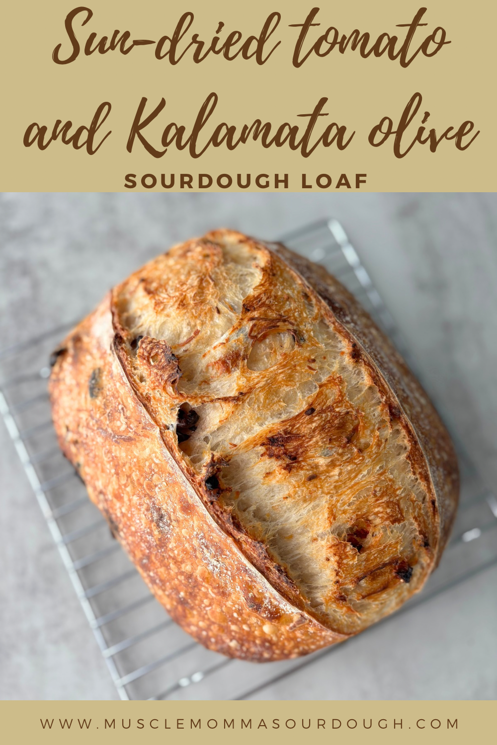 Sun-dried Tomato and Kalamata Olive Loaf - Muscle Momma Sourdough