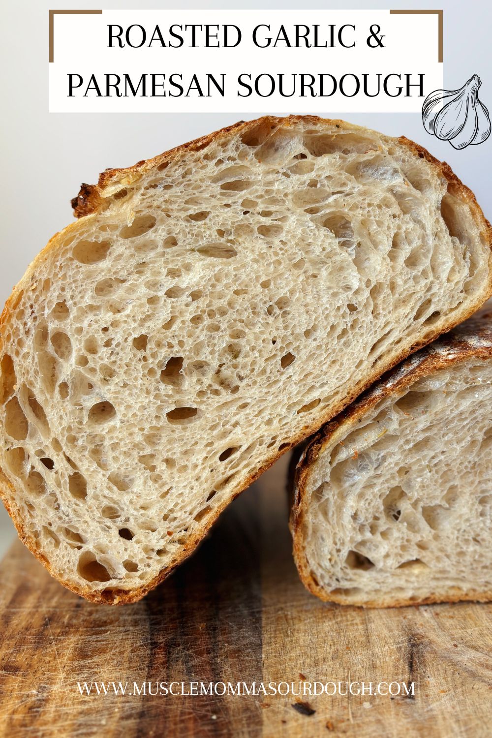 Roasted Garlic and Parmesan Sourdough Loaf - Muscle Momma Sourdough